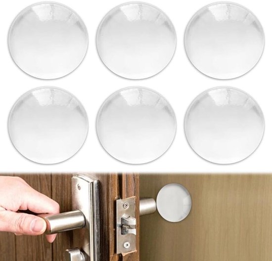6 stuks transparante deurstoppers voor aan de muur - 4 cm rubberen ...