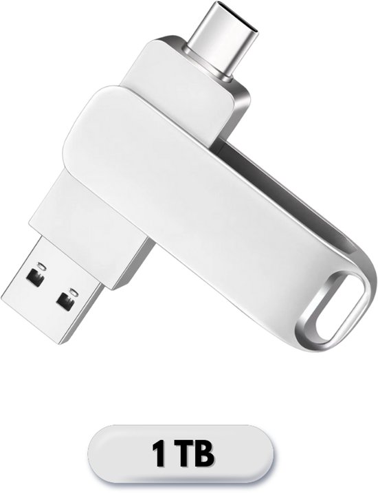 Usb stick 1TB - Perfect Speed - Zilver - Dual Port - USB 3.2 - USB C ...