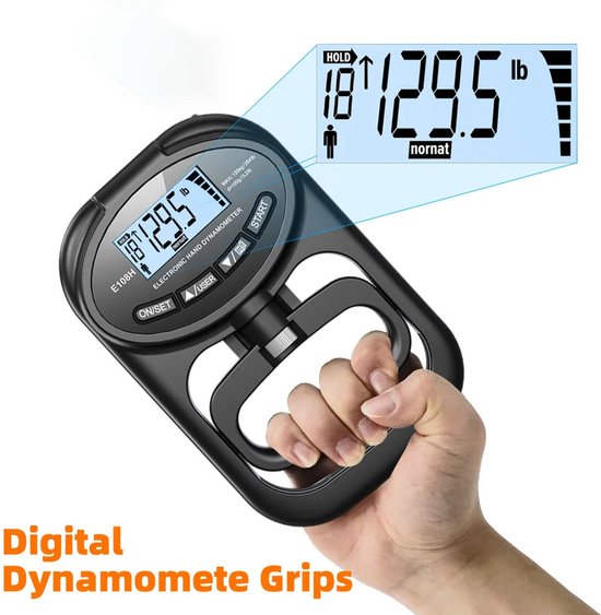 Digitale Handdynamometer 265 lbs – Grips Krachttrainer met LCD-scherm, USB en... | bol