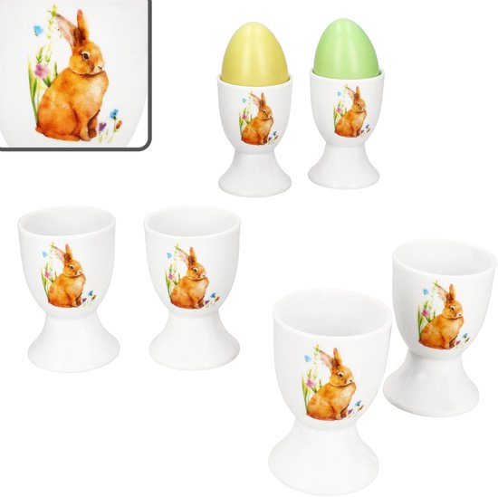 MamboCat Set van 6 OSTERFREUDE porseleinen eierdopjes voor 6 personen | bol