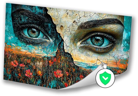 Krachtige ogen in surrealistisch landschap - Landschap posters ...