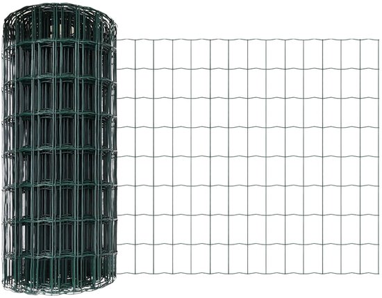 vidaXL - Euro - Omheining - met - 5 - U-Palen - Groen - 0.4x10 - m ...