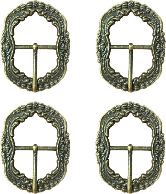 4 stuks metalen riemgespen voor traditionele broeken en bretels ...