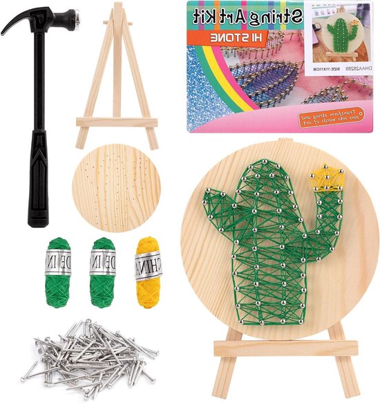String Art Kit Craft for Adults Kids Beginners - Cactus Shape | bol