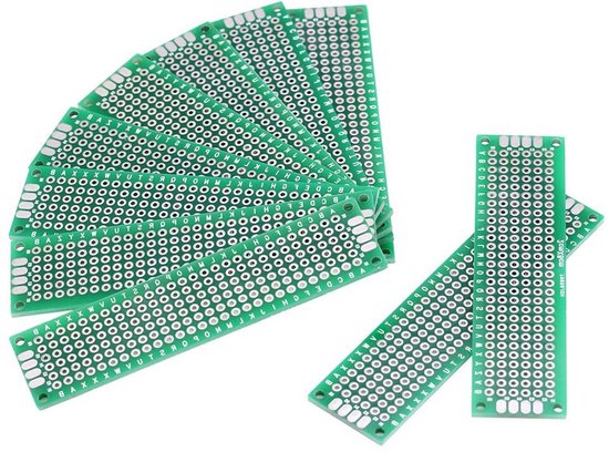 10 stuks PCB-printplaat 2 cm x 8 cm - Dubbelzijdige prototyping doe-het ...