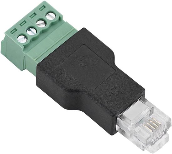 6P4C Male To 4 Pin AV Screw Terminal Adapter Connector - Screw ...
