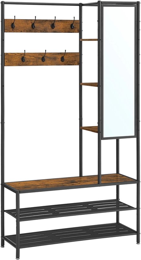 Bealive® - Garderobe kast - Hal meubel - Met schoenenkast - Met spiegel ...