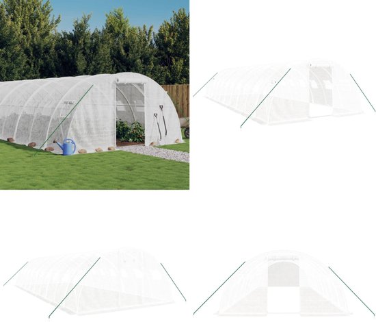 vidaXL Tuinkas met stalen frame 40 m² 10x4x2 m wit - Tuinkas ...