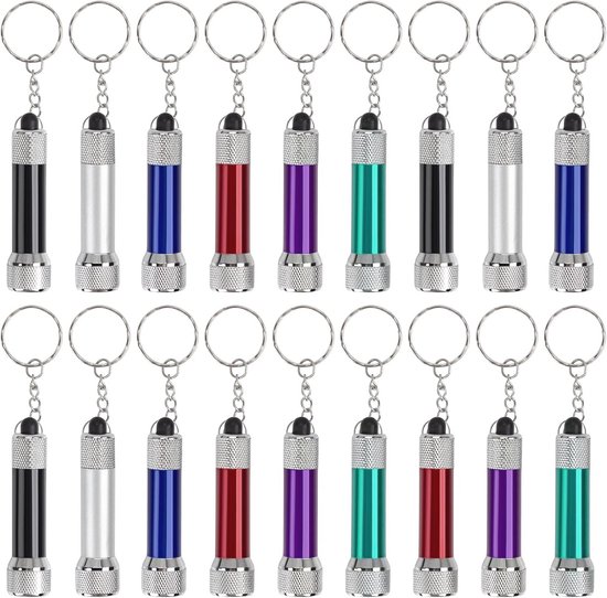 Mini LED Zaklamp Set - 18 Stuks, Waterdichte Sleutelhanger Lampen voor ...