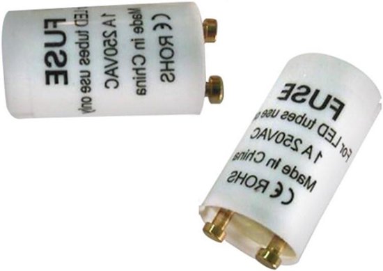 Startbrug voor LED T8 buizen - 2 stuks - Starter zekering brug voor LED ...
