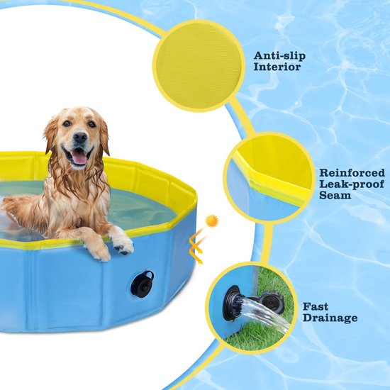 Dog Paddling Pool, Foldable, Portable Pool for Pets and Children ...