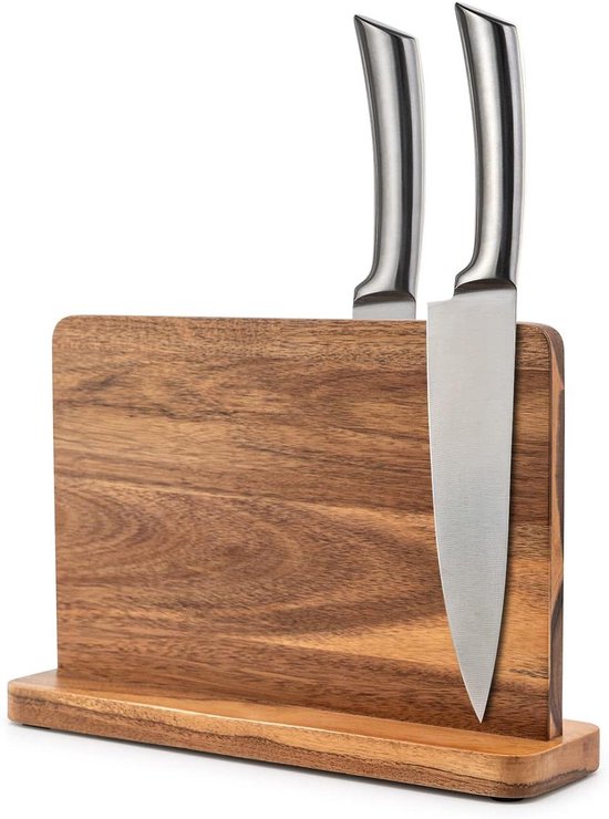 Dubbelzijdig Magnetisch Messenblok van Hout voor jouw Keukenorganisatie ...