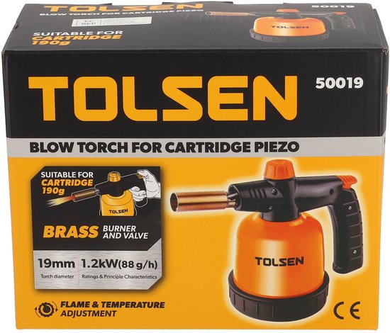 Tolsen Soldeerbrander - Gasbrander - met Piëzo-ontsteking - Geschikt ...
