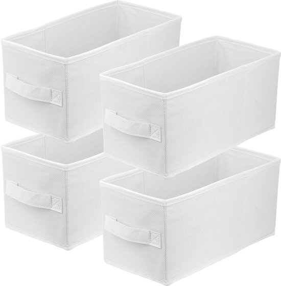 LAVITA® Opbergmand Textiel - 15x31x15 Wit 4 Stuks - Opbergbox Kast ...