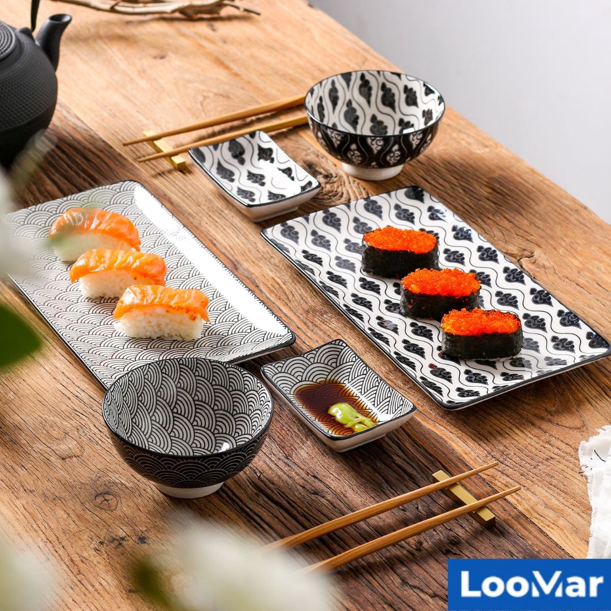 LooMar Sushi Servies - Sushi set - Bamboe Eetstokjes Japans - 2 ...