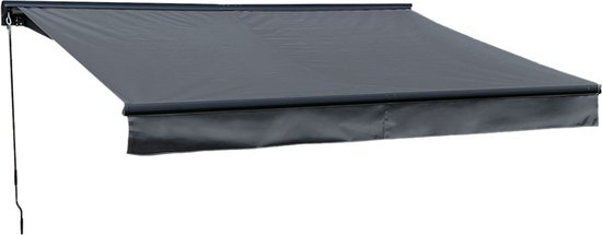 SAULE luifel 2,95 × 2,5m met half luifel - Antraciet doek en grijze ...