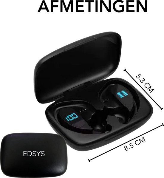 EDSYS Draadloze Oordopjes - Draadloze Oortjes Bluetooth - Oortjes ...