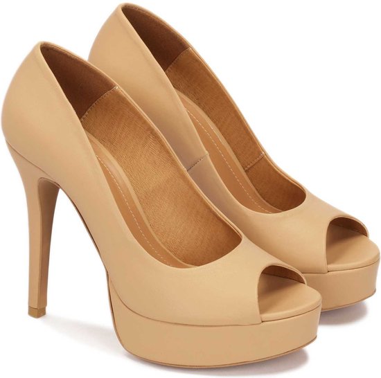 Beige open-toe pumps | bol