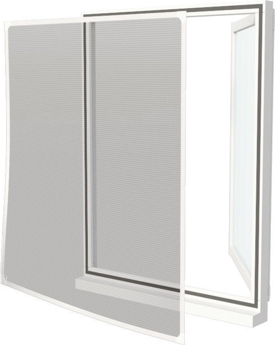Magnetische raamhor zonder boren - B 100 x H 120 cm - Wit - Muggengaas ...