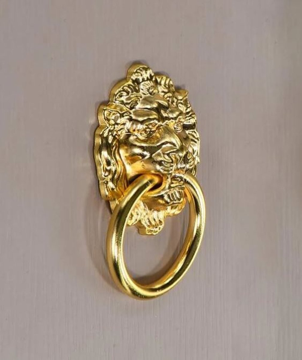 1 Stuk Deurknop Goud Leeuw | Ladeknop Goud Leeuwenkop | Gold Lion Head ...