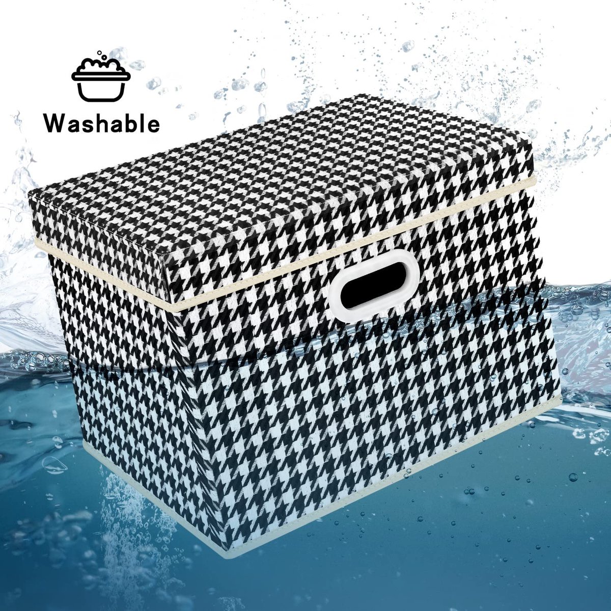 Opvouwbare opbergdozen met deksel, groot, opbergdozen met deksel ...