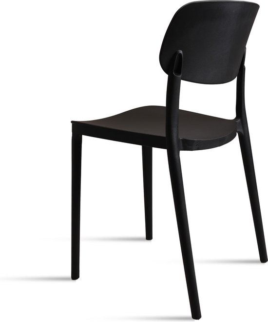 Promotie Terrasstoel (Set van 4) - Stoel Mona - Zwart | bol.com