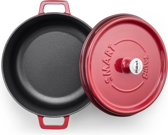 Silver Braadpan - 24 cm - 4.0 liter - Gietijzer - 4 Lagen emaille ...