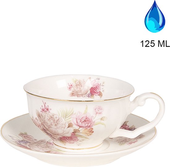 HAES DECO - Tasse et Soucoupe set de 6 - contenance 125 ml - coloris ...