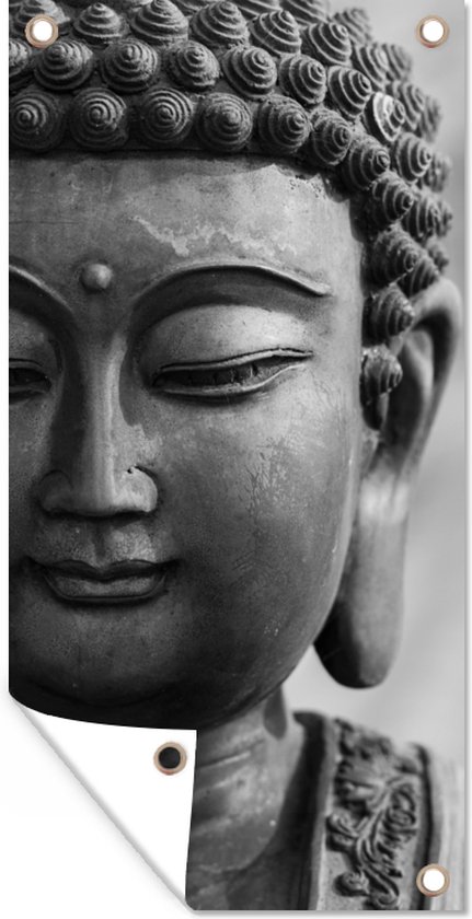 Schuttingposter Boeddha - Grijs - Spiritualiteit - Buddha beeld ...