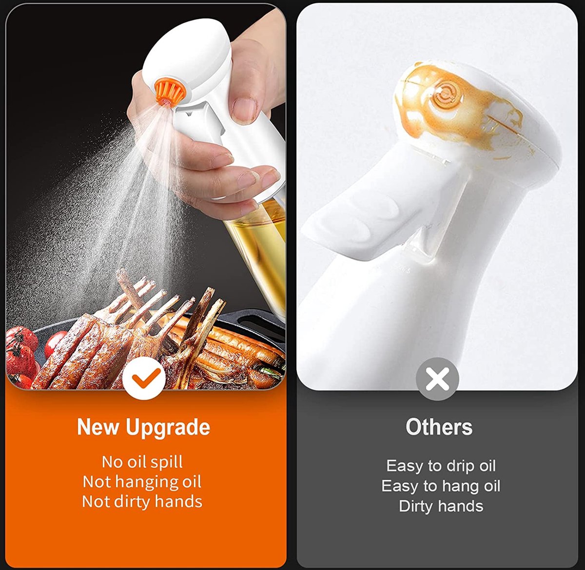 Oliespuit, 210 ml oliespuitfles Oliefles Glas Oliespray Azijnsproeier ...