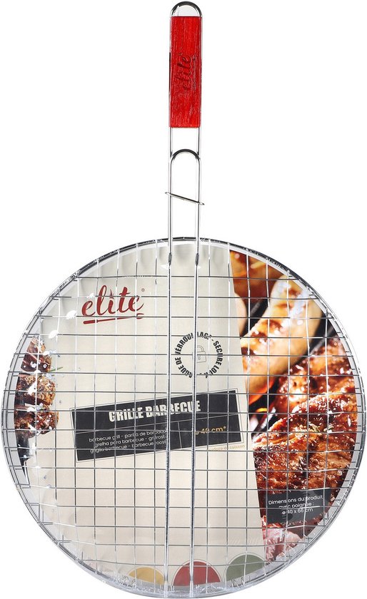 Elite BBQ/barbecue rooster - 2x - klem grill - metaal/hout - 40 x 66 x ...