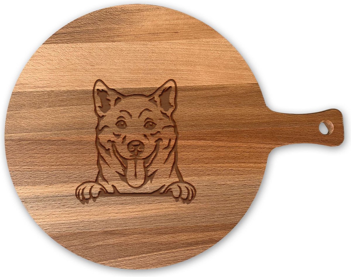 Serveerplank Rond Honden Shiba Inu - Hapjesplank - Serveerplank 36x19cm ...