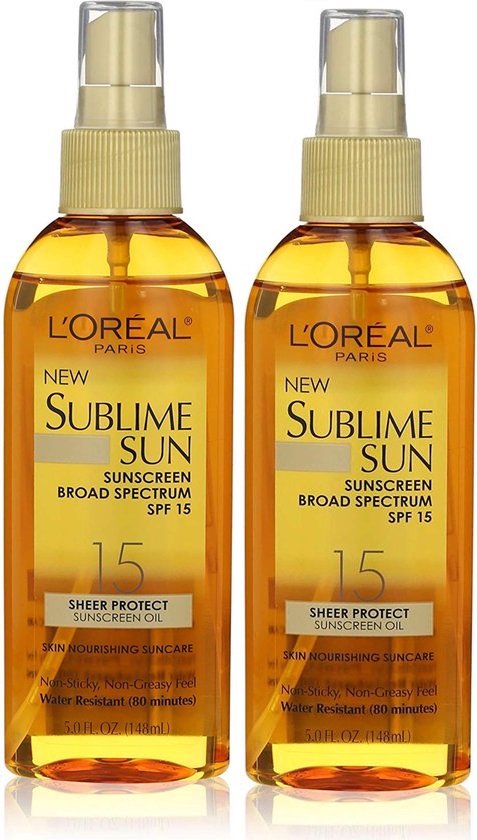 L'Oreal Sublime Sun Oil Spray SPF 15, 2x150ml | bol