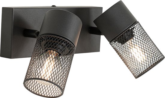 QAZQA jim - Industriele Plafondspot | Spotje | Opbouwspot - 2 lichts ...