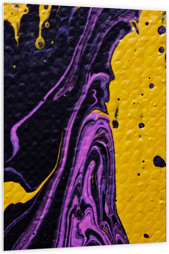 PVC Schuimplaat - Mix van Paarse en Gele Kleuren - 100x150 cm Foto op ...