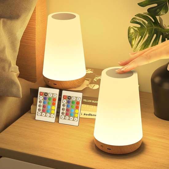 Sfeerverlichting Nachtlampjes set van 2 led-bedlampje - touch-dimbaar ...