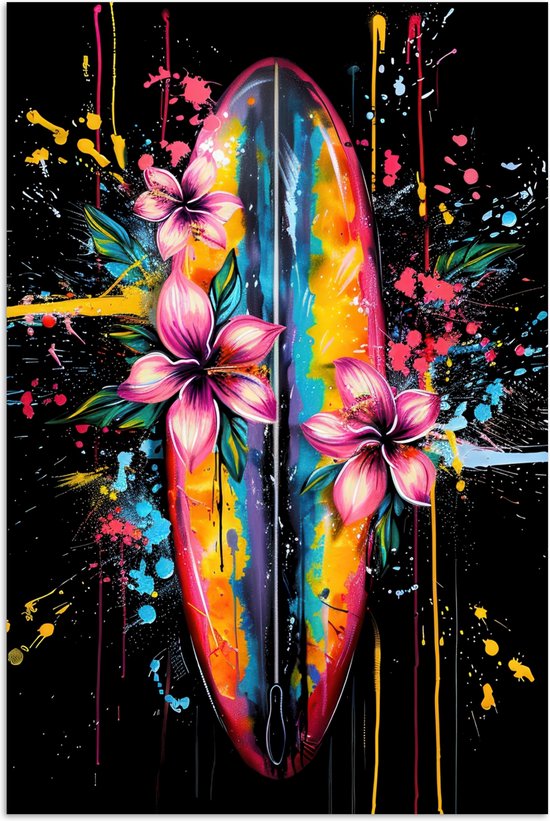 Poster 60x90 cm - Graffiti - Sport - Surfen - Zomer - Posters - Wanddecoratie... | bol