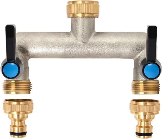 Waterverdeler met verlengde handgreep en individuele afsluitkranen - 3/4 inch messing... | bol