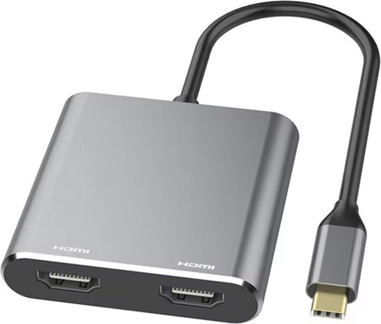 USB C naar HDMI Adapter - 2x HDMI naar USB C Splitter - Switch 4K Dual ...