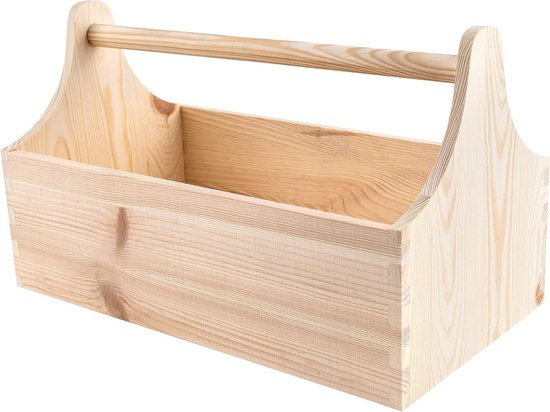 Gereedschapskist Houten met Handvat - Afmetingen 34 x 18 x 205 cm ...