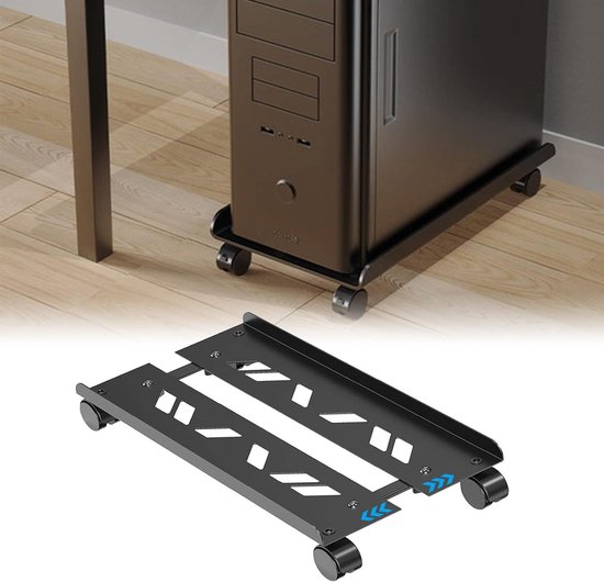 Metaal onder het bureau verstelbare CPU-standaard met wieltjes voor ...