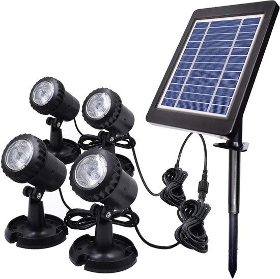 Solar Powered Underwater Landscape Spotlight with 4pcs IP68 Immersion ...