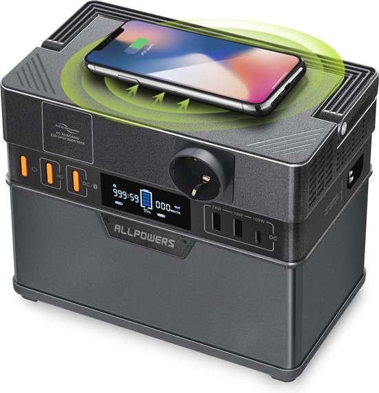 Draagbaar Powerstation 288 Wh - Mobiele Stroomvoorziening Generator 300W voor Camping,... | bol