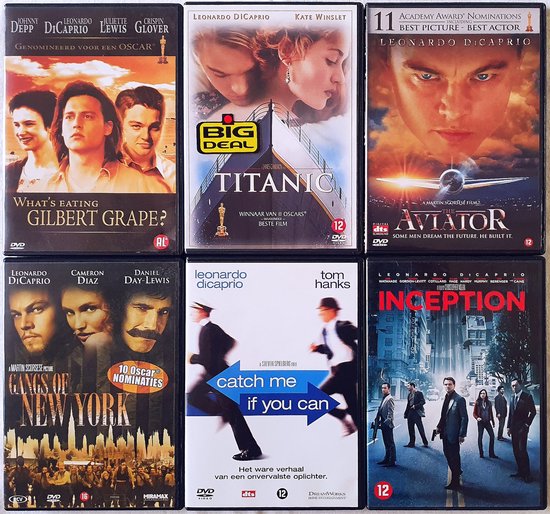 Leonardo DiCaprio Collectie! - 6 Films! Titanic - What's Eating Gilbert ...
