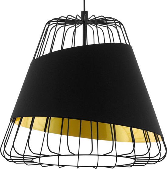 EDI light Austell Hanglamp - E27 - Ø 36 cm - Zwart|Goud | bol