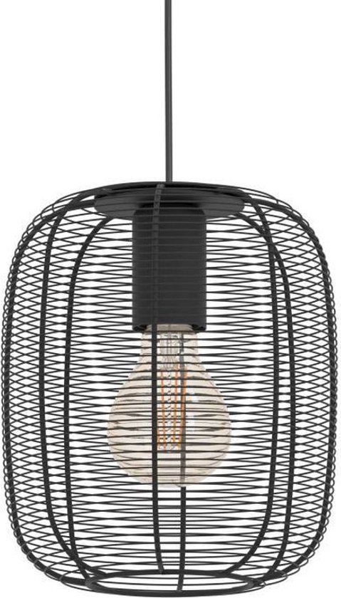 EDI light Rinroe Hanglamp - E27 - Ø 20 cm - 1 lichts - Zwart - Staal | bol