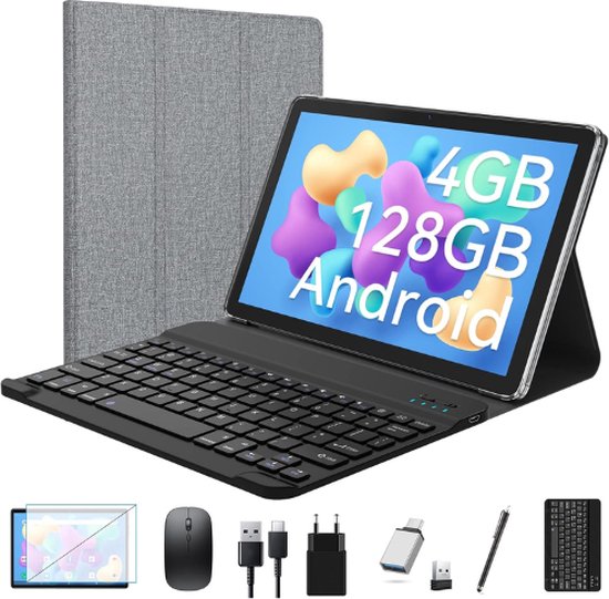 FEONAL Android tablet - 10.1 inch Full HD - 128GB - 4GB RAM - met ...