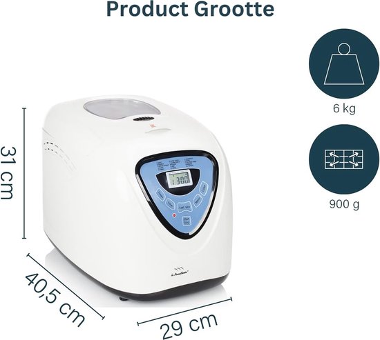 Broodbakmachine met 15 Programma's en Timer - Broodmachine ...