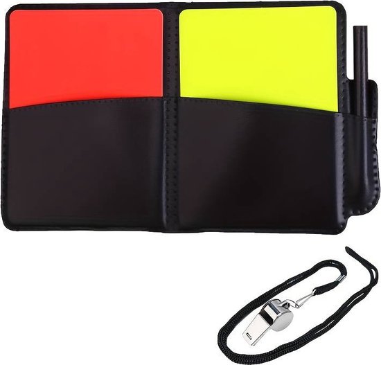 Voetbalscheidsrechteruitrusting - Rode En Gele Kaarten - Inclusief Tas ...