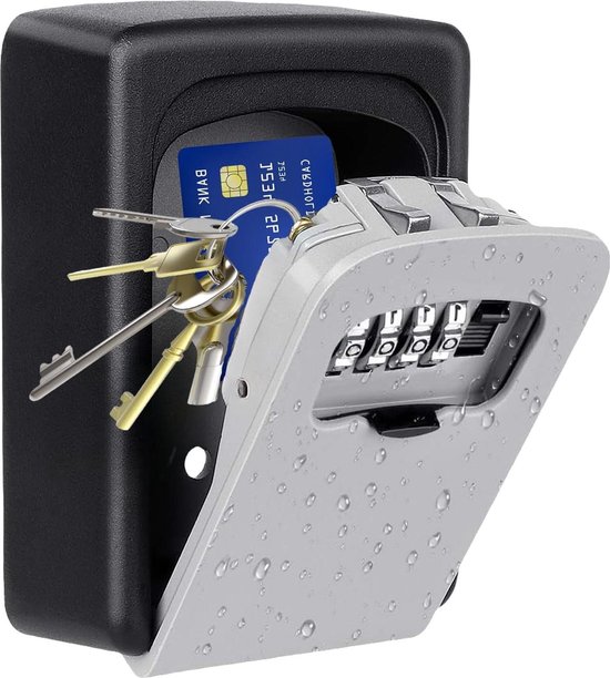Sleutelkluis 4-cijferige cijfercode wandmontage waterdicht roestvrij ...